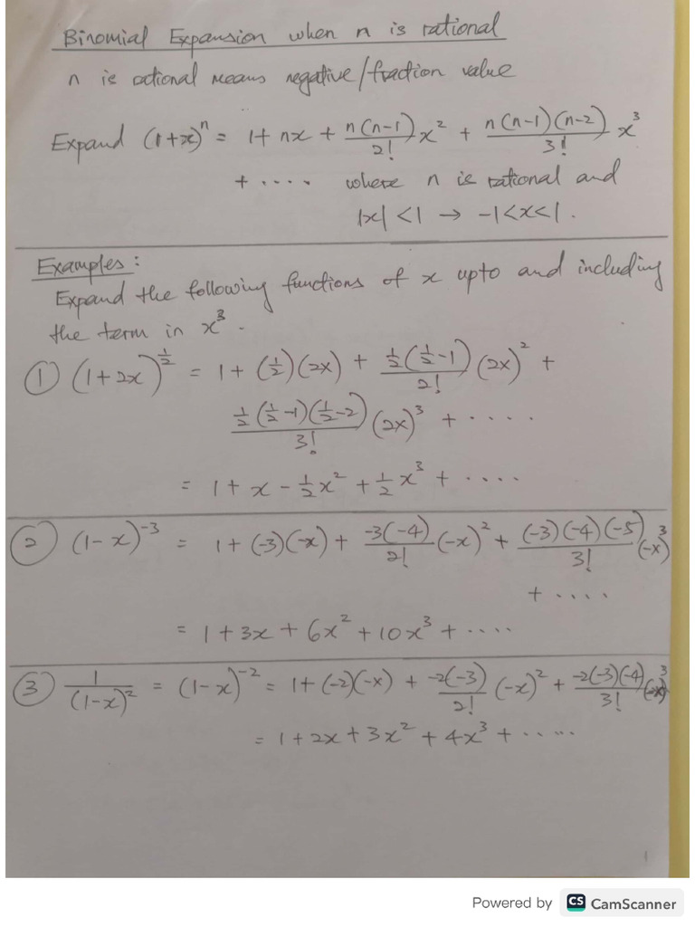 Binomial Expansion (N Is Rational) | PDF