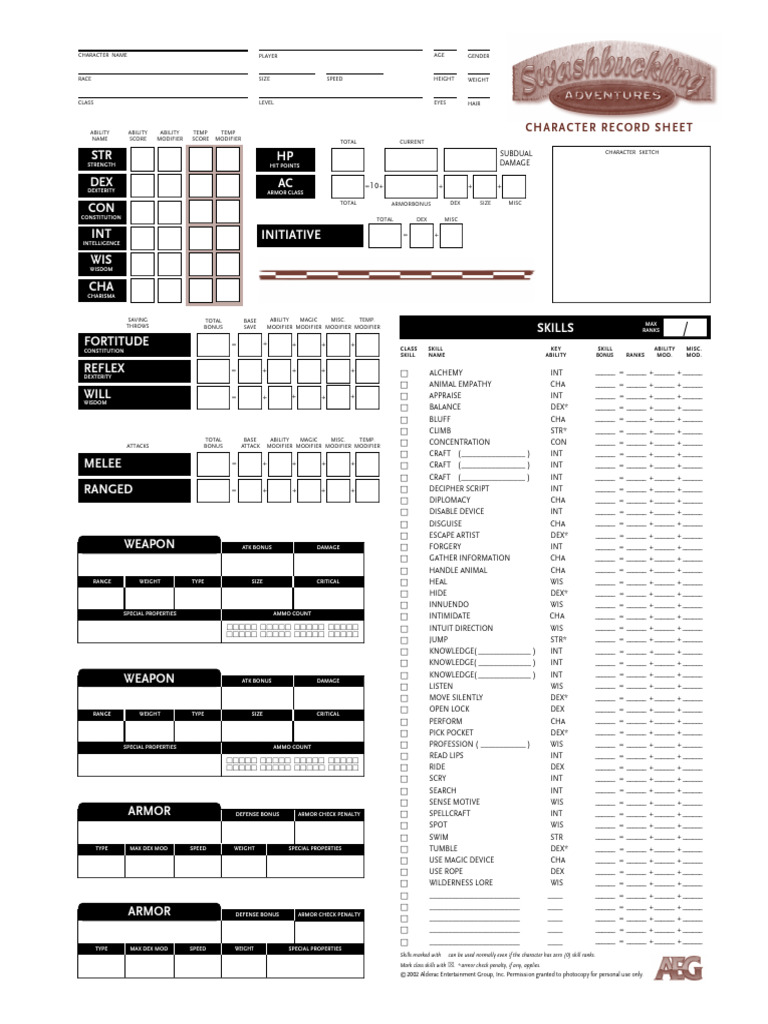 Additions - D20 Sheet | PDF | Role Playing Games | Role Playing Video Games