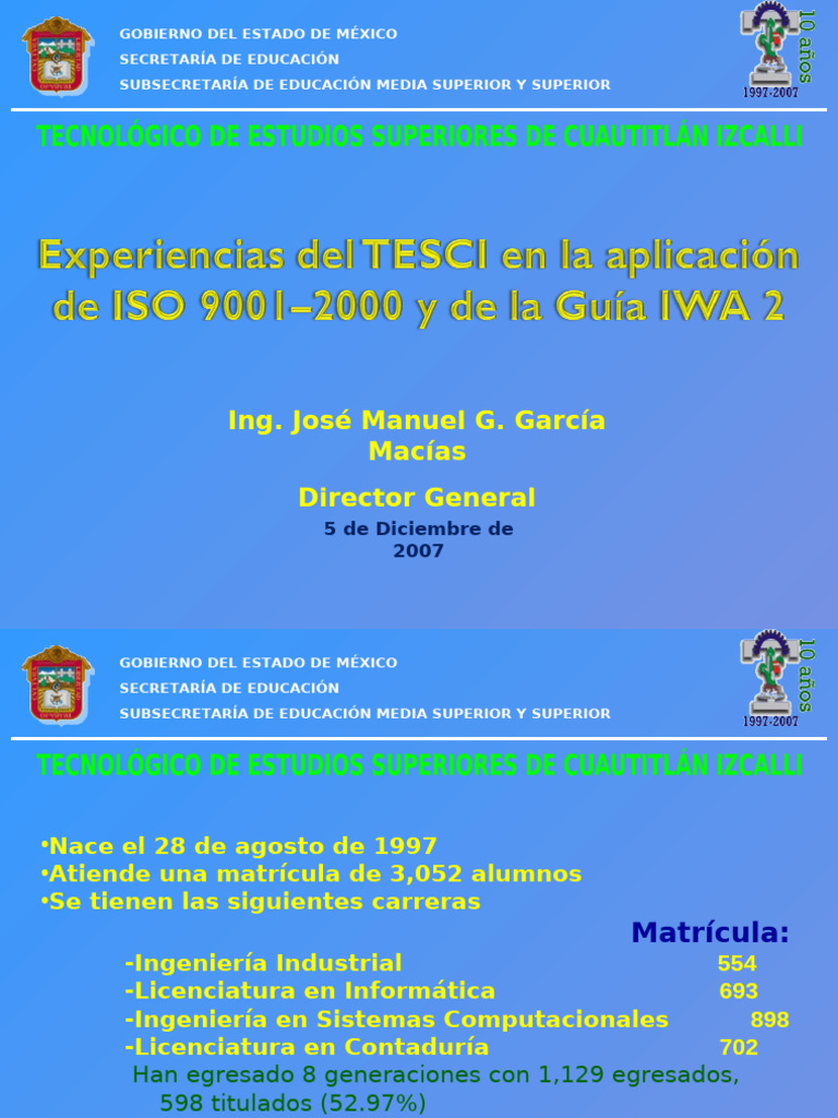 Presentacion IWA 2007 | PDF | Iso 9000