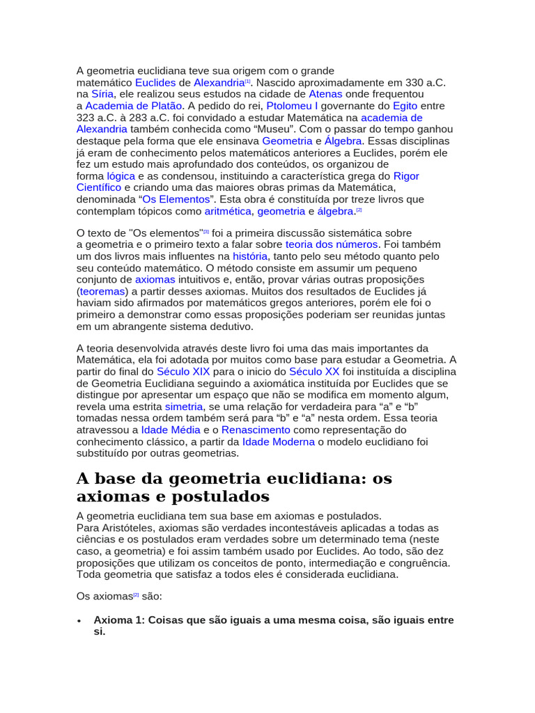 Geometrie Euclidiane | PDF | Geometria Euclidiana | Axioma