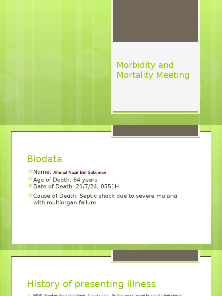 ID Morbidity and Mortality Meeting | PDF | Medical Specialties ...