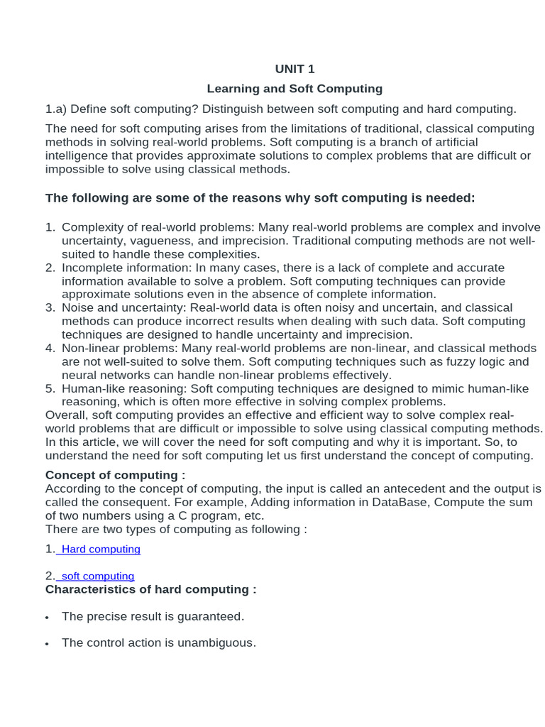 Softcomputing Course Material | PDF | Artificial Neural Network | Support Vector Machine