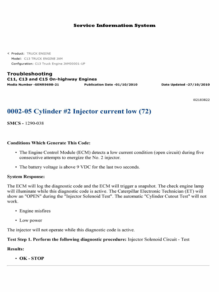0002-05 Cylinder #2 Injector Current Low | PDF