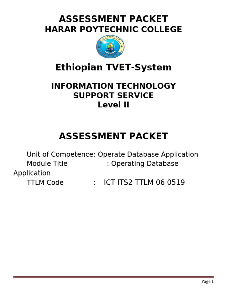 Assessment Packet | PDF | Microsoft Access | Databases