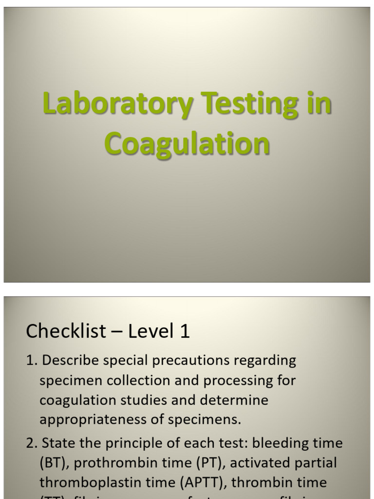 Laboratory Testing in Coagulation Compatibility Mode | PDF ...