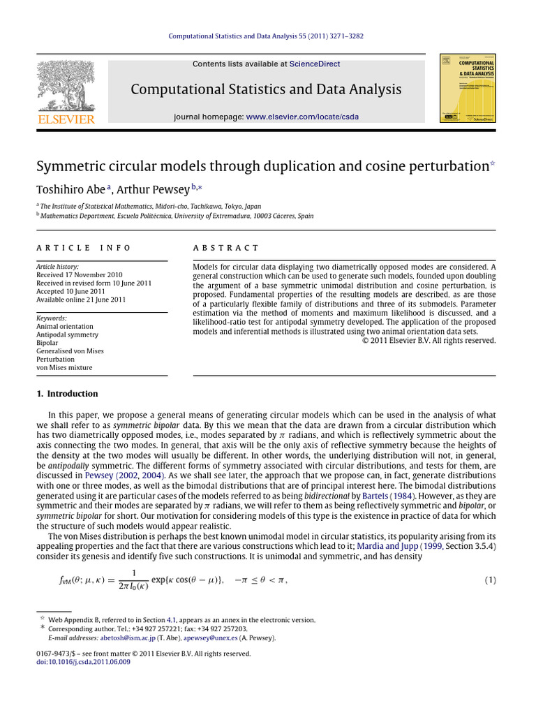 Symmetric Circular Models in Statistics | PDF | Akaike Information ...