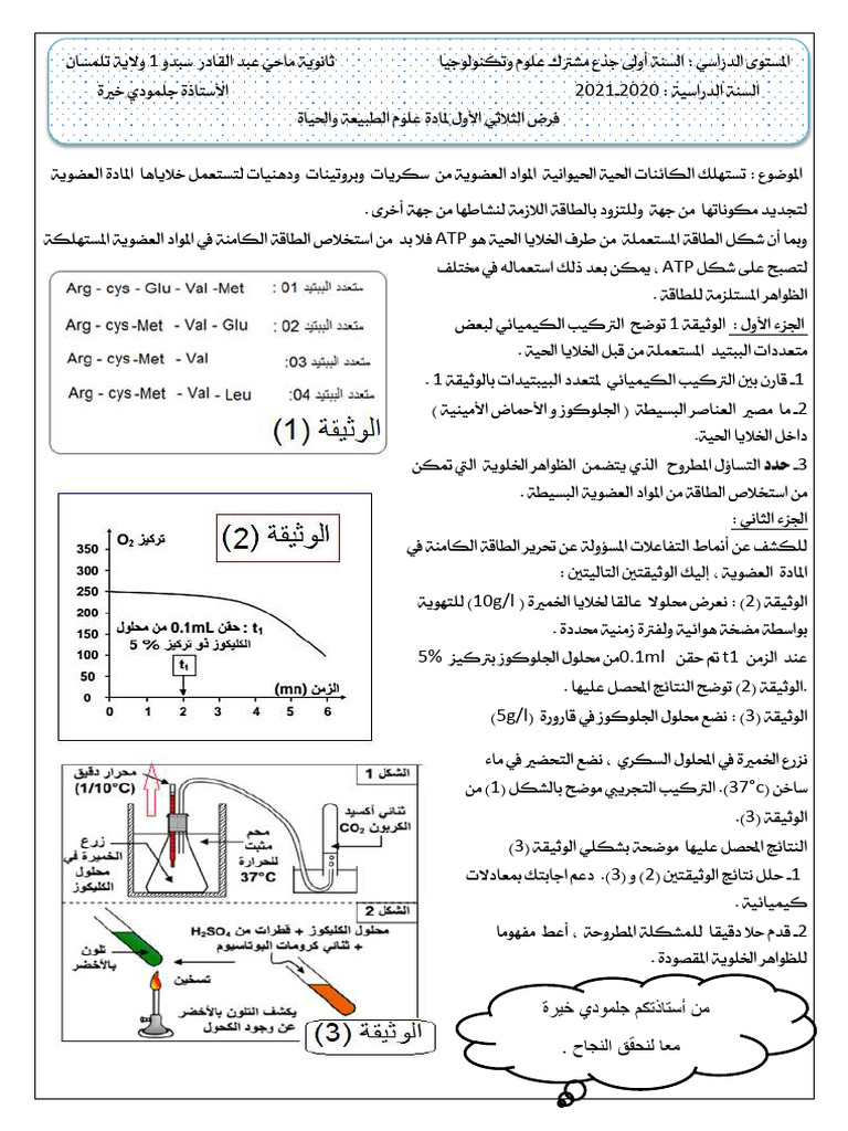 Dzexams 1as Sciences Naturelles 329980 | PDF