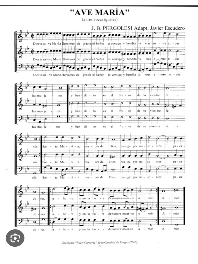 Ave Maria Pergolesi SPARTITO | PDF