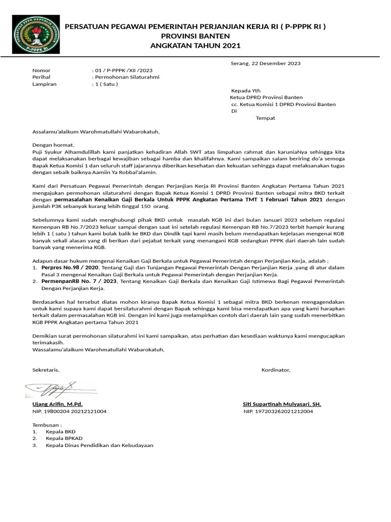 Surat Permohonan Silaturahmi | PDF