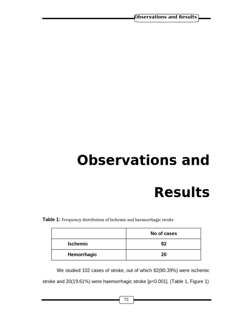 Observations and Results | PDF | Stroke | Medical Specialties