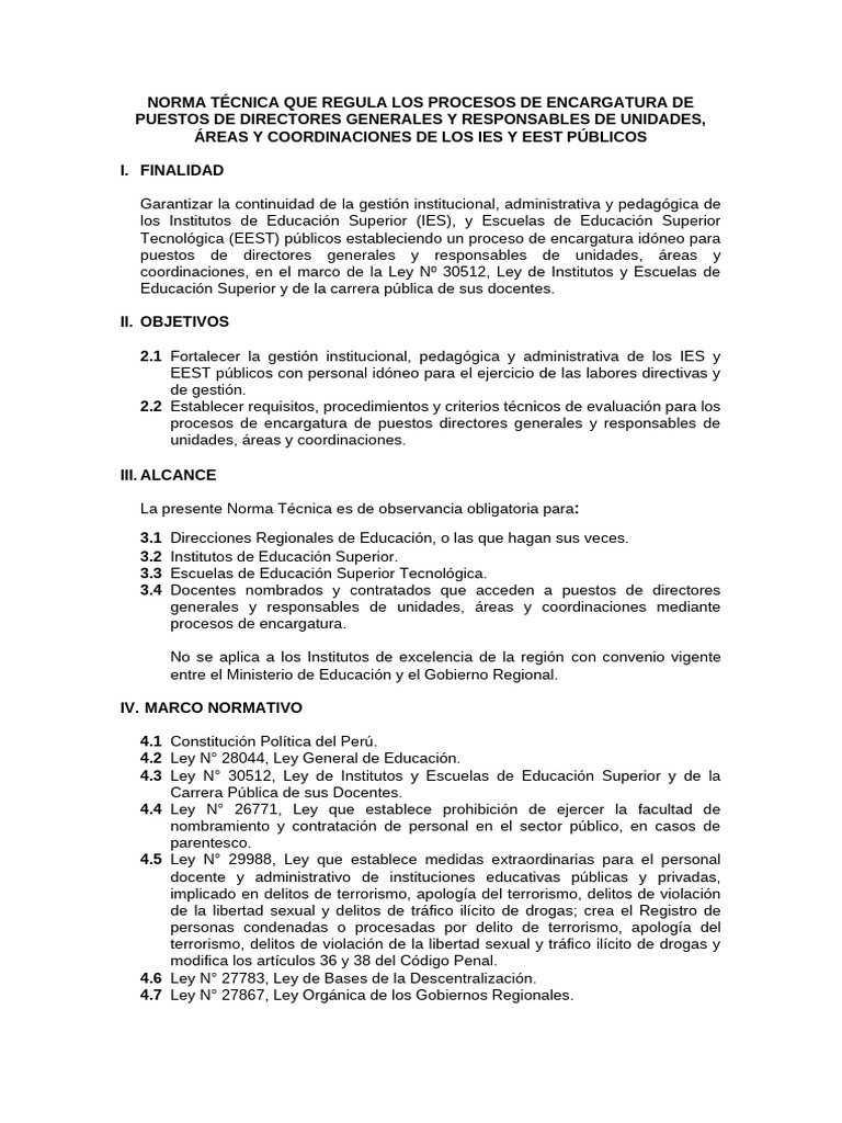 Normas de Encargaturas Superior. V220917 | PDF | Educación más alta | Maestros