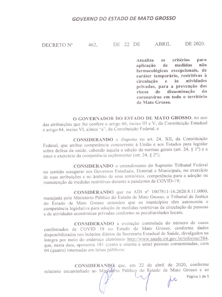 +++decreto N°462 - Estado MT | PDF