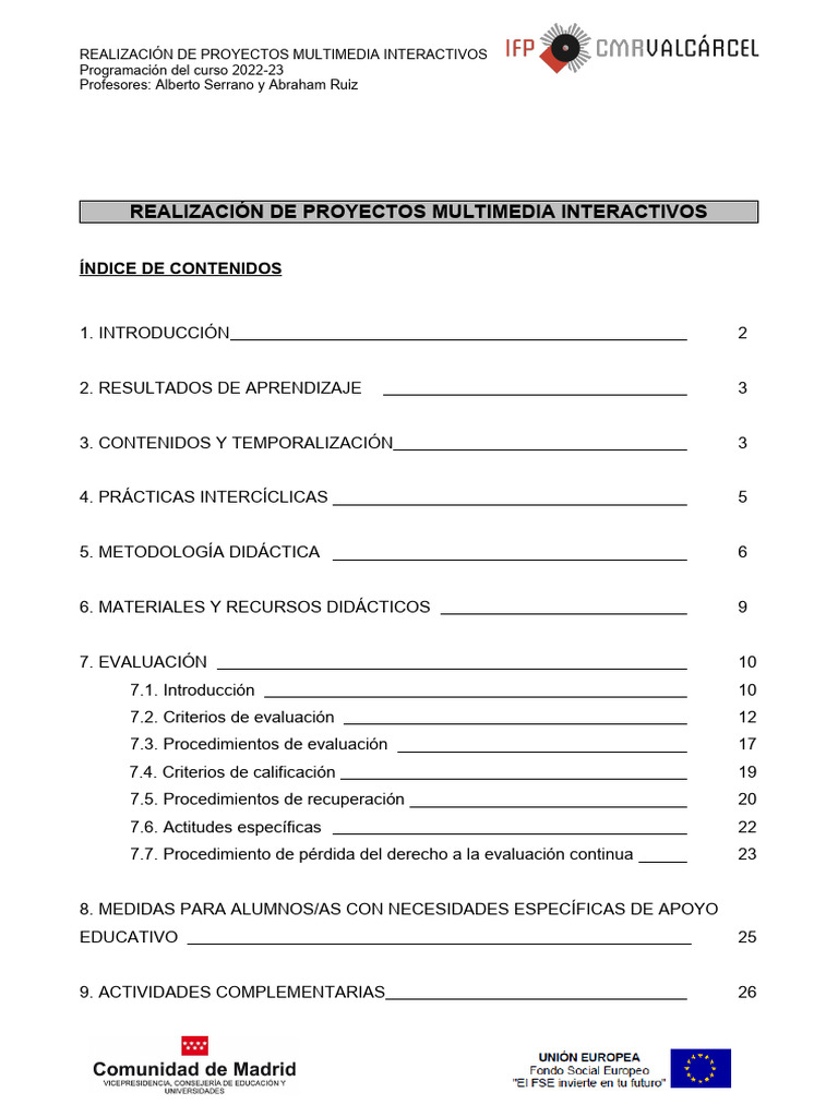 109 - Realizacion de Proyectos Multimedia Interactivos 2022 23 | PDF ...
