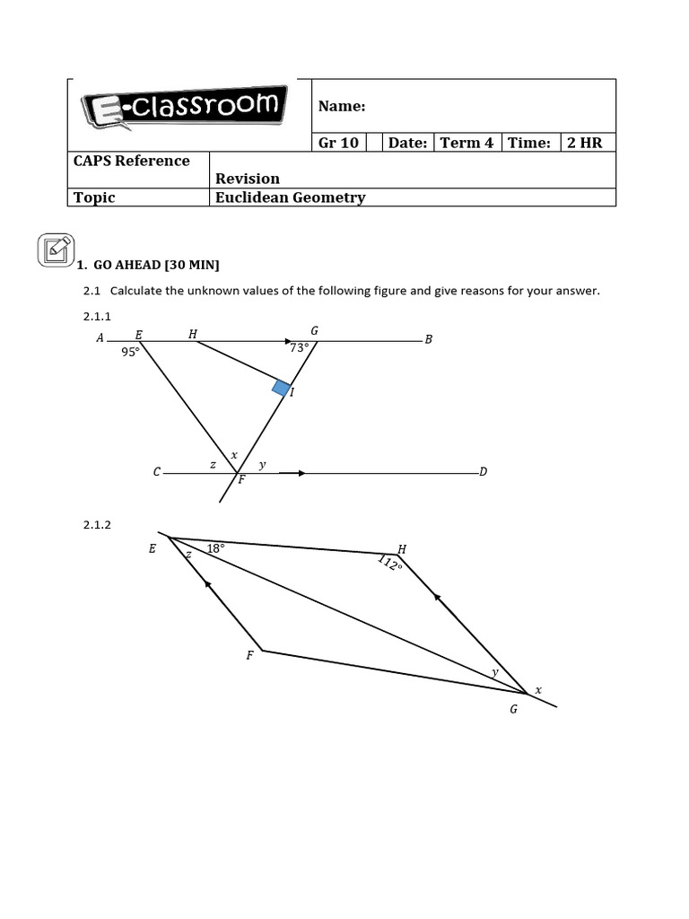 Gr10t4 Revision Euclidean Geometry | PDF | Mathematics | Euclidean ...