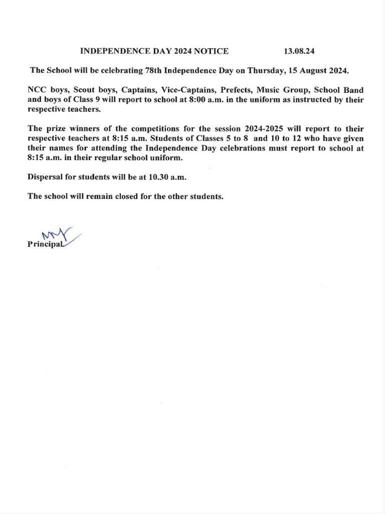 Independence Day Notice-2 | PDF