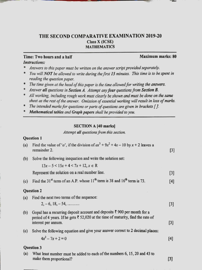 Second Comparative Maths Paper | PDF