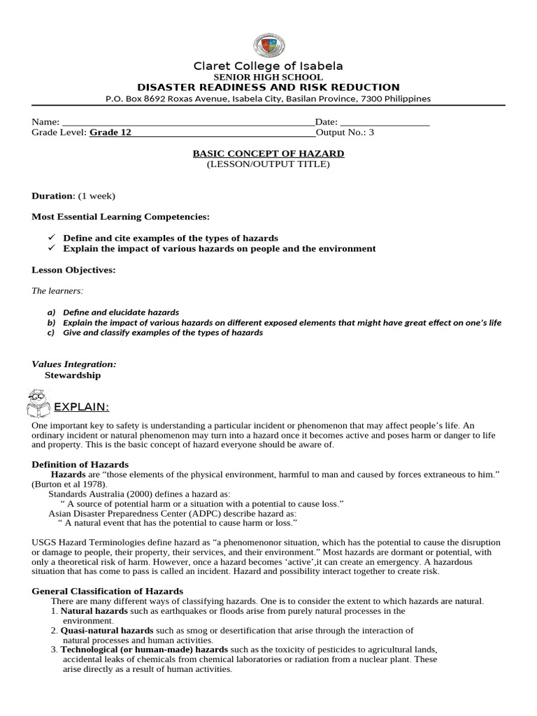 DRRR Hazard Module 3 | PDF | Hazards | Natural Disasters