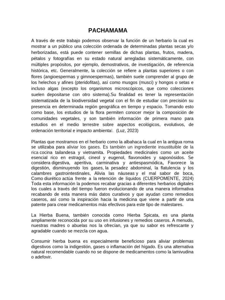 PACHAMAMA | PDF | Agricultura | Plantas