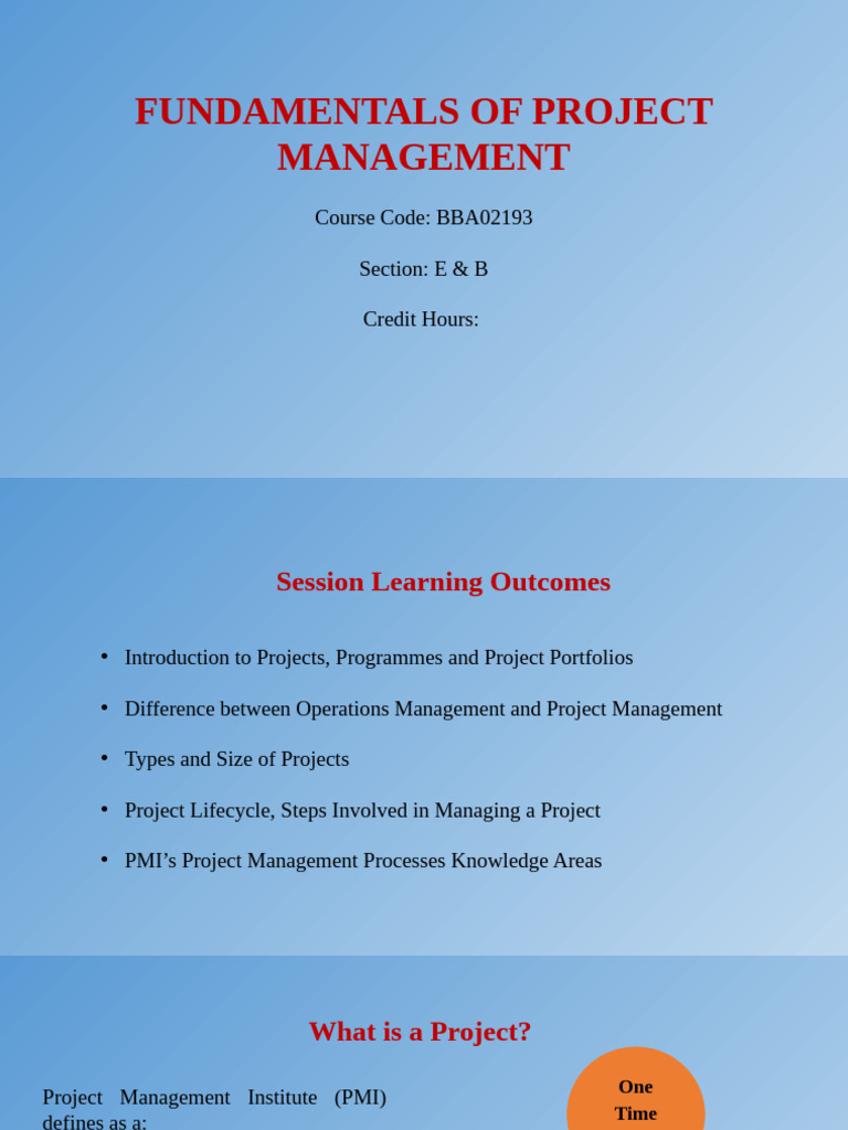 1 & 2-Understanding The Fundamentals of Project Management, An Overview ...