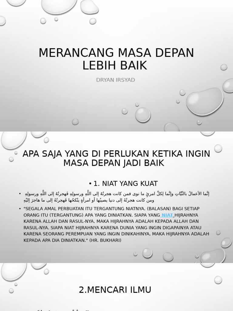 Merancang Masa Depan Lebih Baik - Dryan | PDF