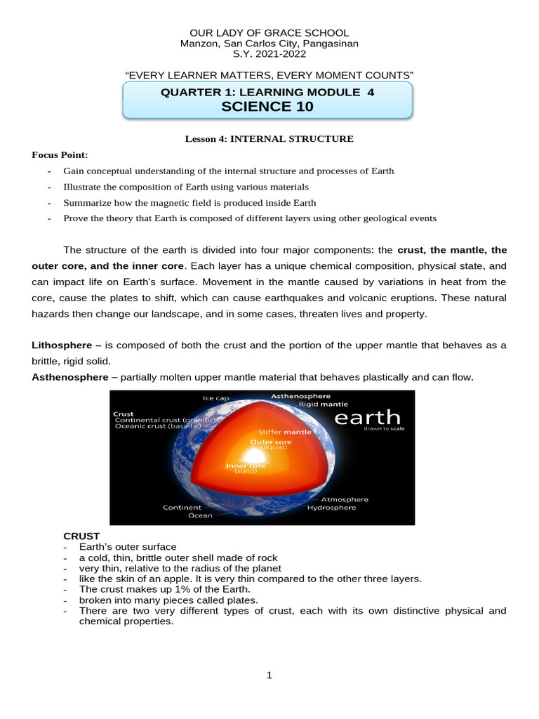 Science 10 module 4 | PDF | Plate Tectonics | Planetary Core