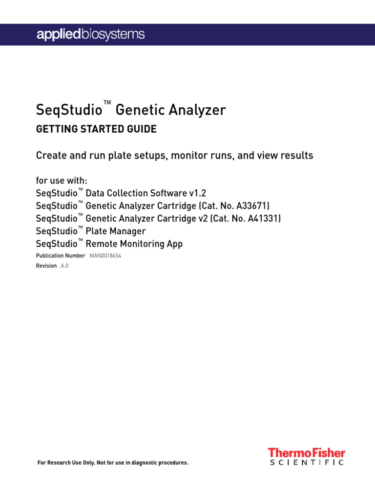 MANUAL - EQUIPAMENTO - SeqStudio - Guia Rapido | PDF | Application ...