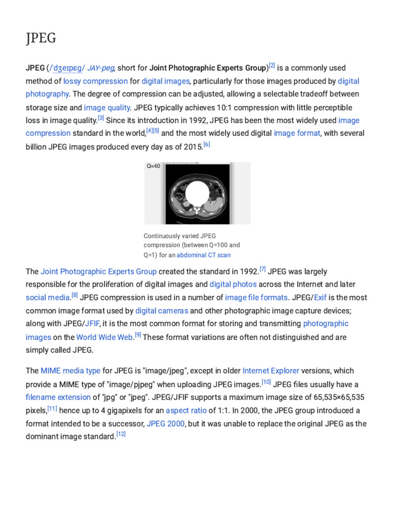 JPEG | PDF | Data Compression | Image Processing