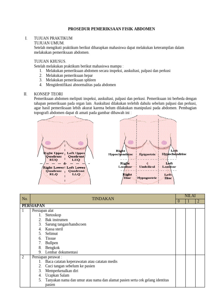 SOP PemFis Abdomen | PDF | Pengembangan Diri | Kesehatan Holistik