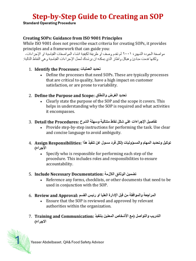 How To Create Sop | PDF | Recruitment | Food Safety