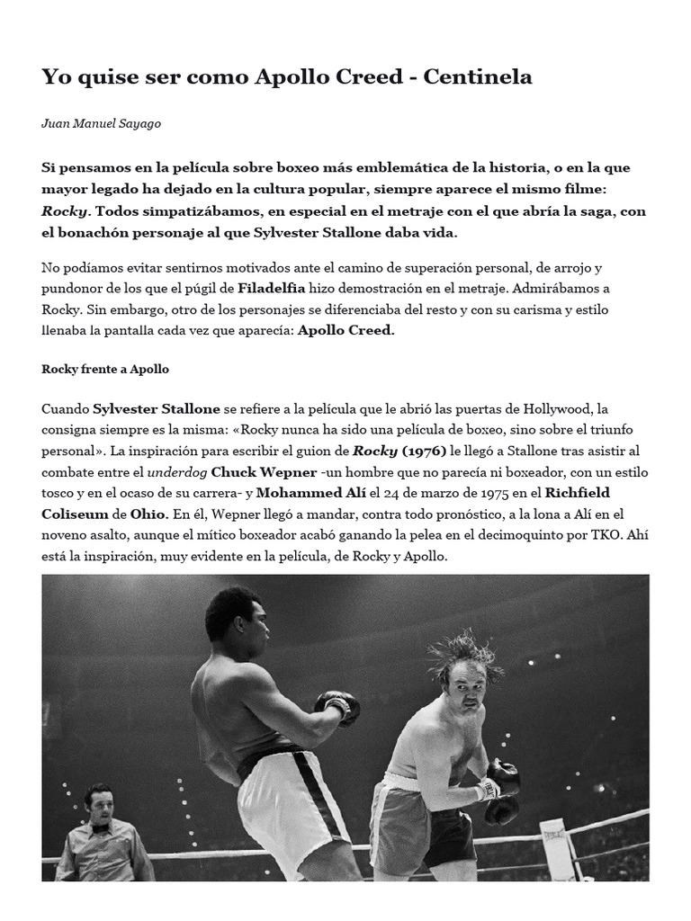 Yo Quise Ser Como Apollo Creed | PDF | Deportes y actividades al aire libre