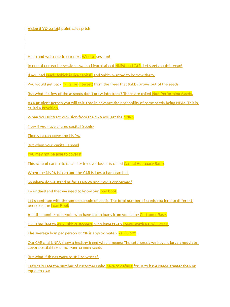 Video 5 - VO Script | PDF | Banks | Interest