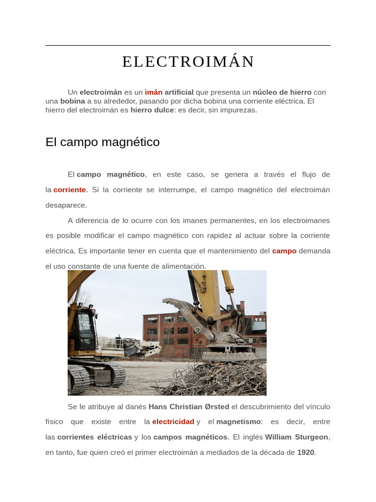 ELECTROIMÁN | PDF | Magnetismo | Ingenieria Eléctrica