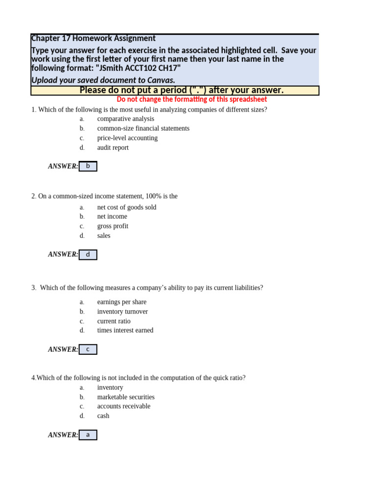 Chapter 17 HW | PDF | Working Capital | Stocks