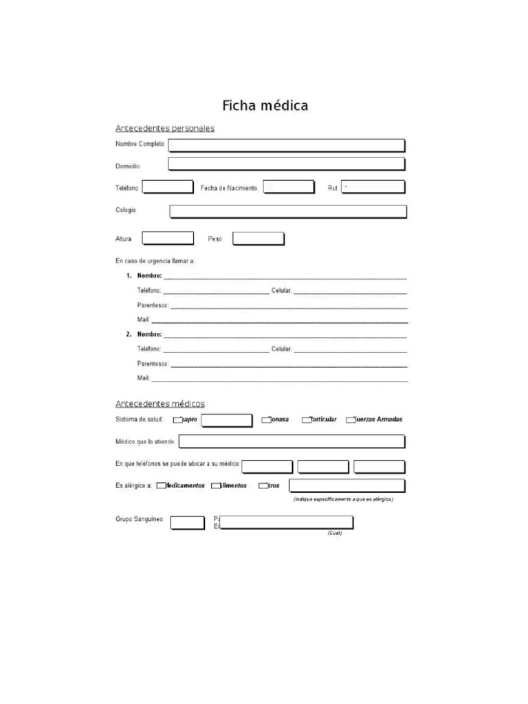 Ficha Medica | PDF