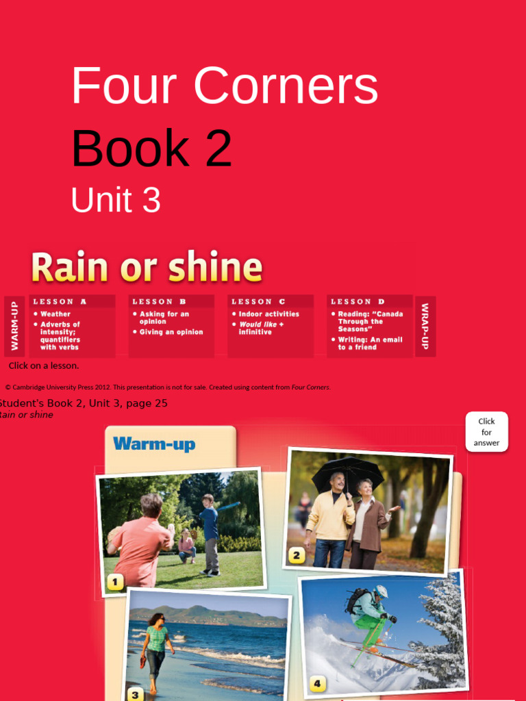 Four Corners Level 2 - Unit 3 | PDF | Meteorology | Climate