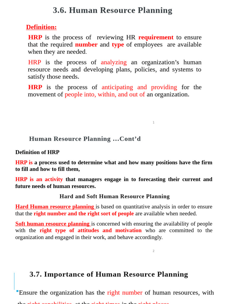 HRM-Chapter 3.6 HR Planning | PDF | Human Resource Management | Human Resources