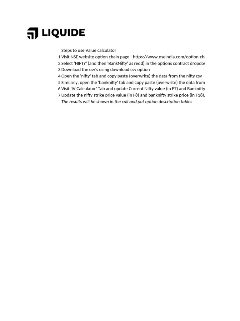 LIQUIDE-Option Value Calculator | PDF | Moneyness | Put Option