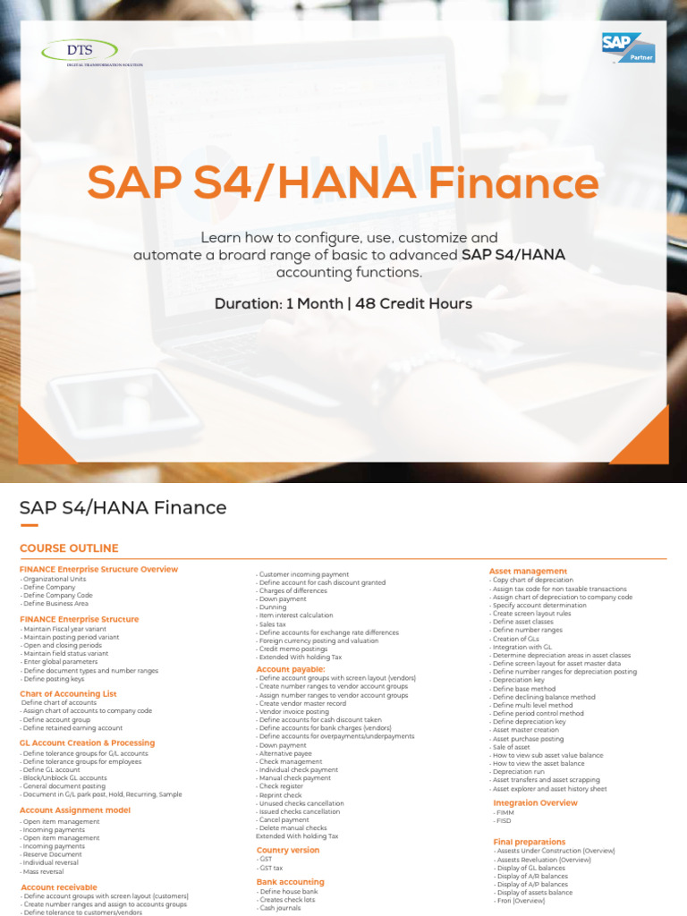 SAP S4/HANA Finance Course Overview | PDF | Depreciation | Payments