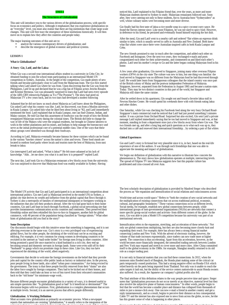 The Structures Of Globalization Pdf Globalization Malaysia