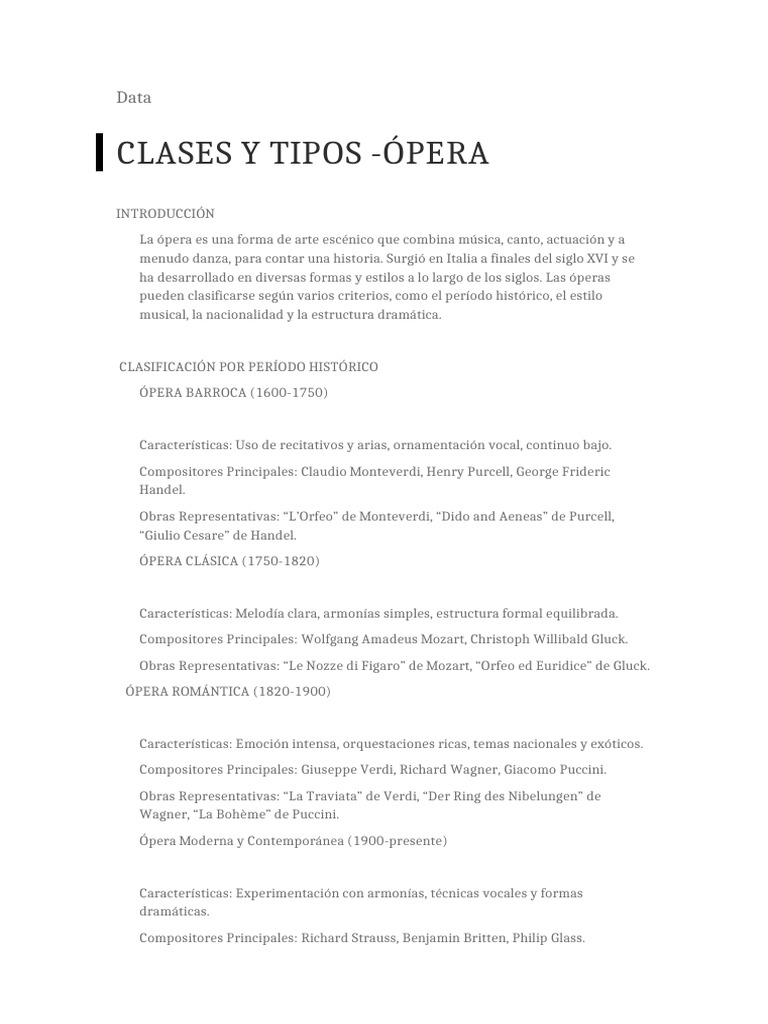 La Opera | PDF | Ópera | Música vocal