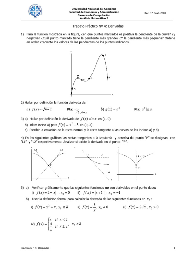04 - Pract4 - 2009 | PDF | Derivado | Pendiente