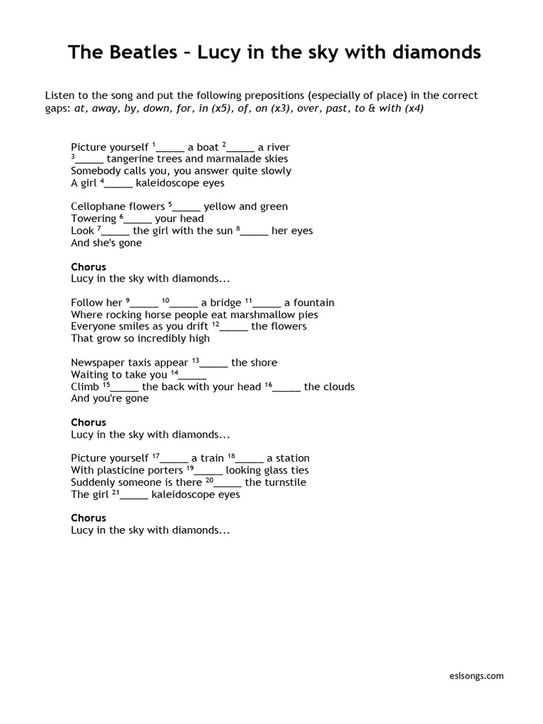 The Beatles Lucy in The Sky With Diamonds | PDF | Poetry