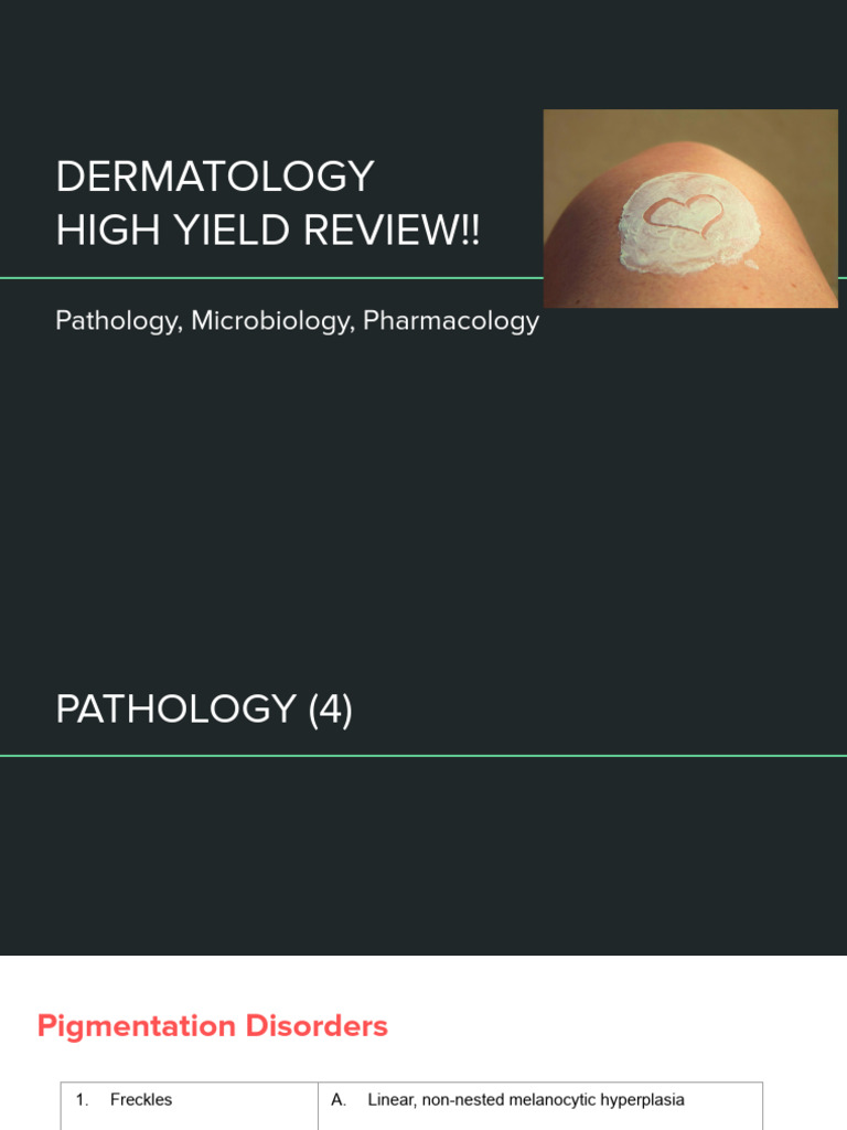 High-Yield Dermatology Review Guide | PDF | Dermatitis | Diseases And ...