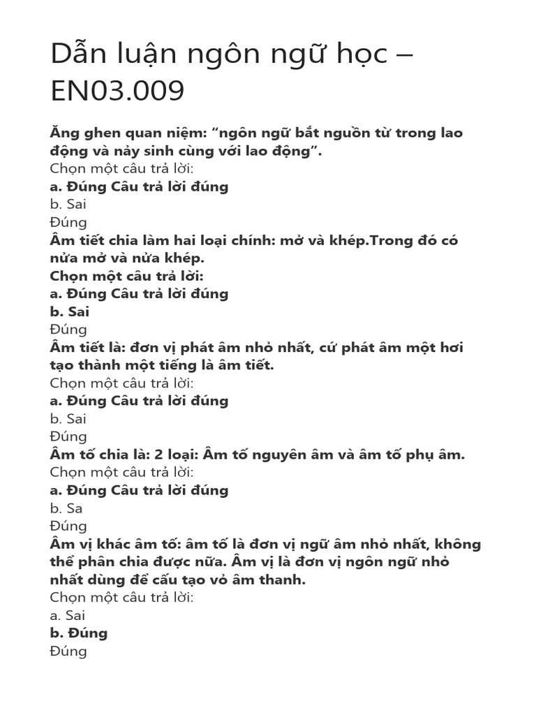 25-Dẫn luận ngôn ngữ học - EN03 | PDF