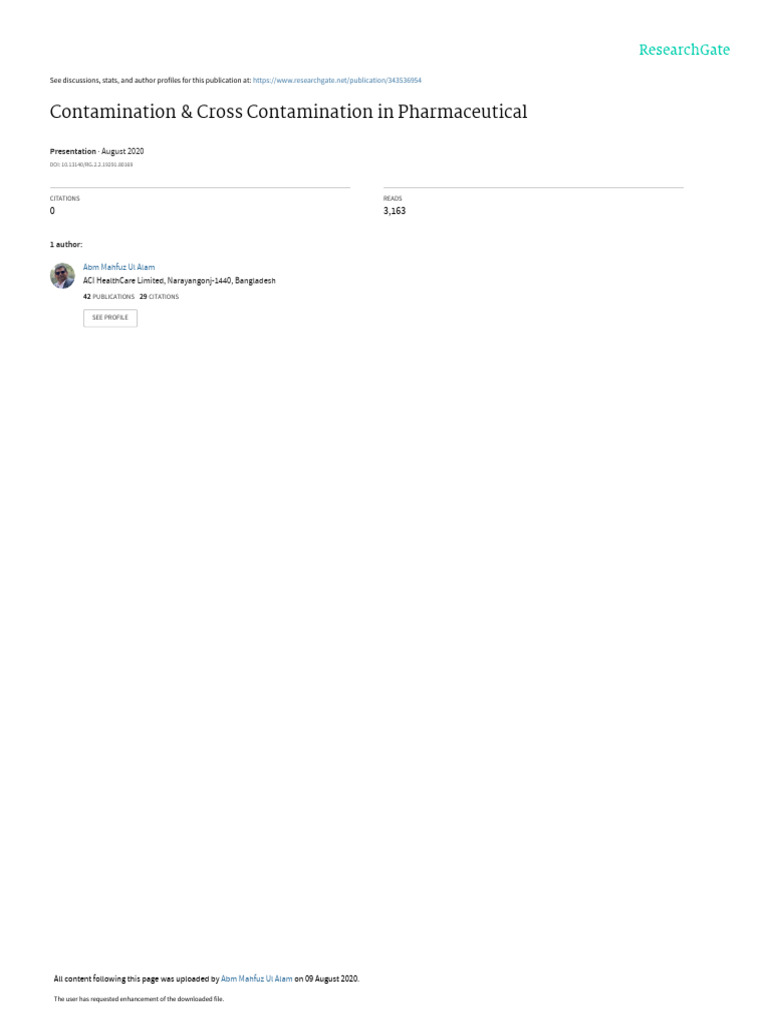 Cross Contamination | PDF | Risk | Risk Management