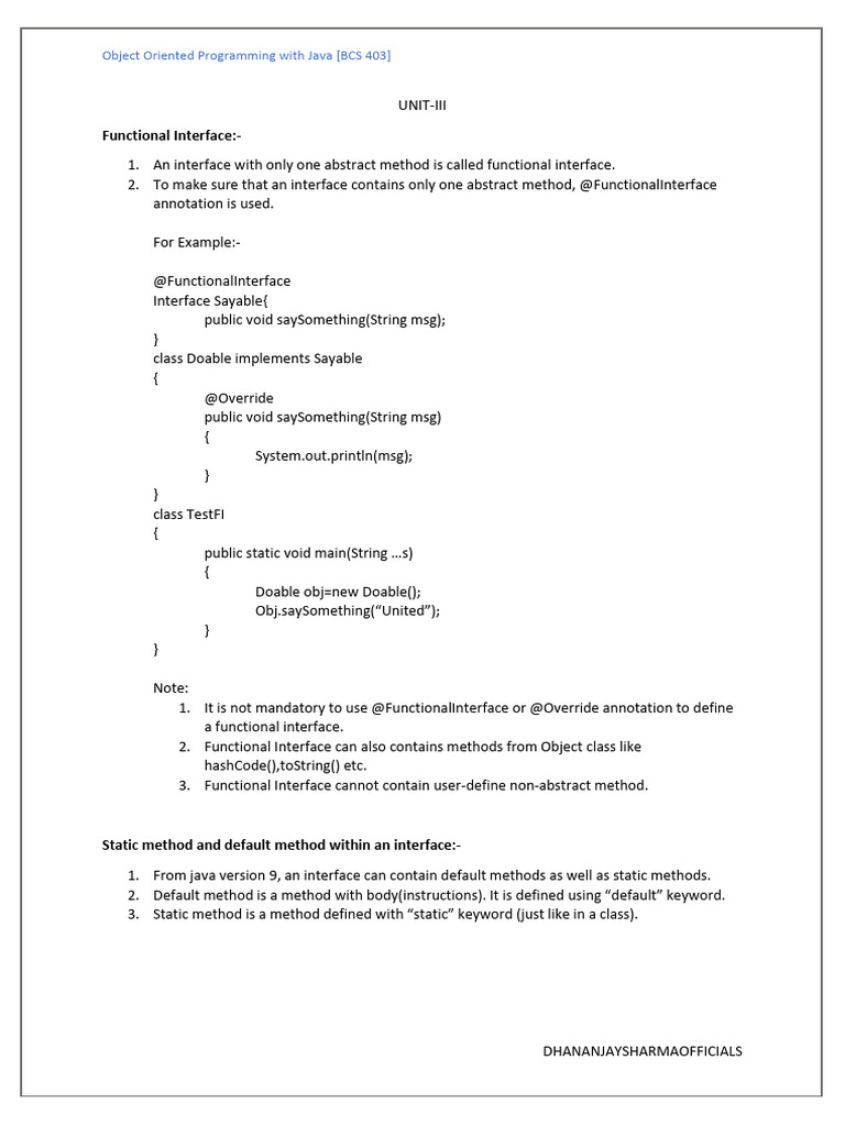 Java Unit Iii Pdf Anonymous Function Method Computer Programming