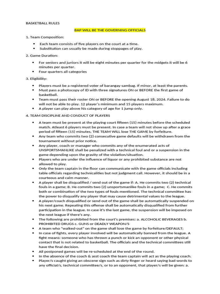 BASKETBALL | PDF | Sports Rules And Regulations | Sports