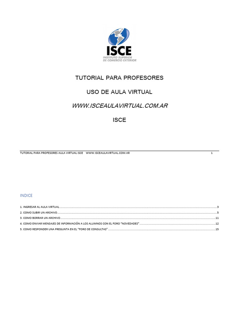 Tutorial Aula Virtual Isce para Profesores | PDF | Archivo de computadora | Informática