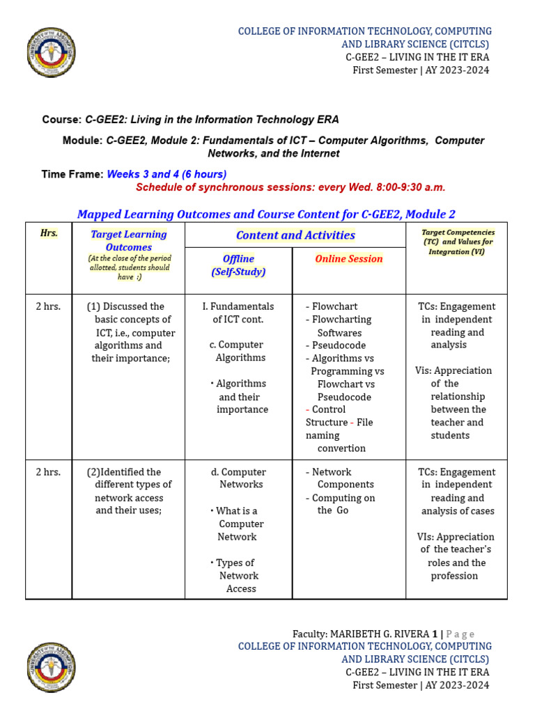 GEE2 - Module 2.edited | PDF | Computer Network | Usb