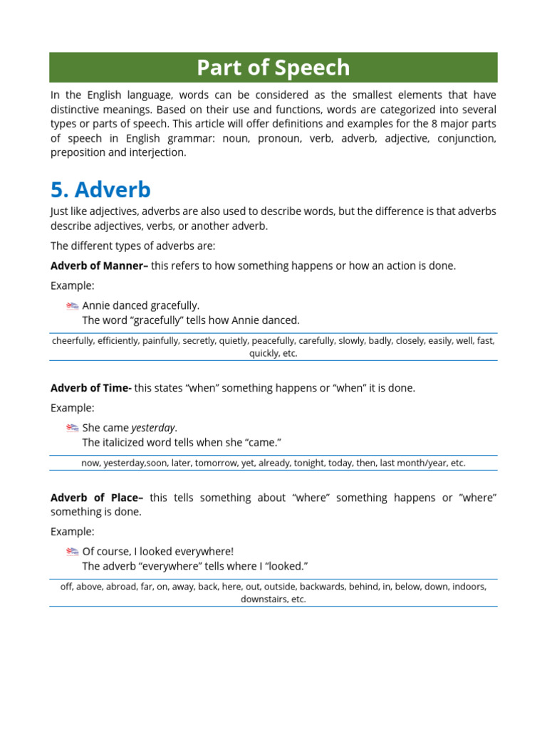 5_Adverbs | PDF | Adverb | Part Of Speech